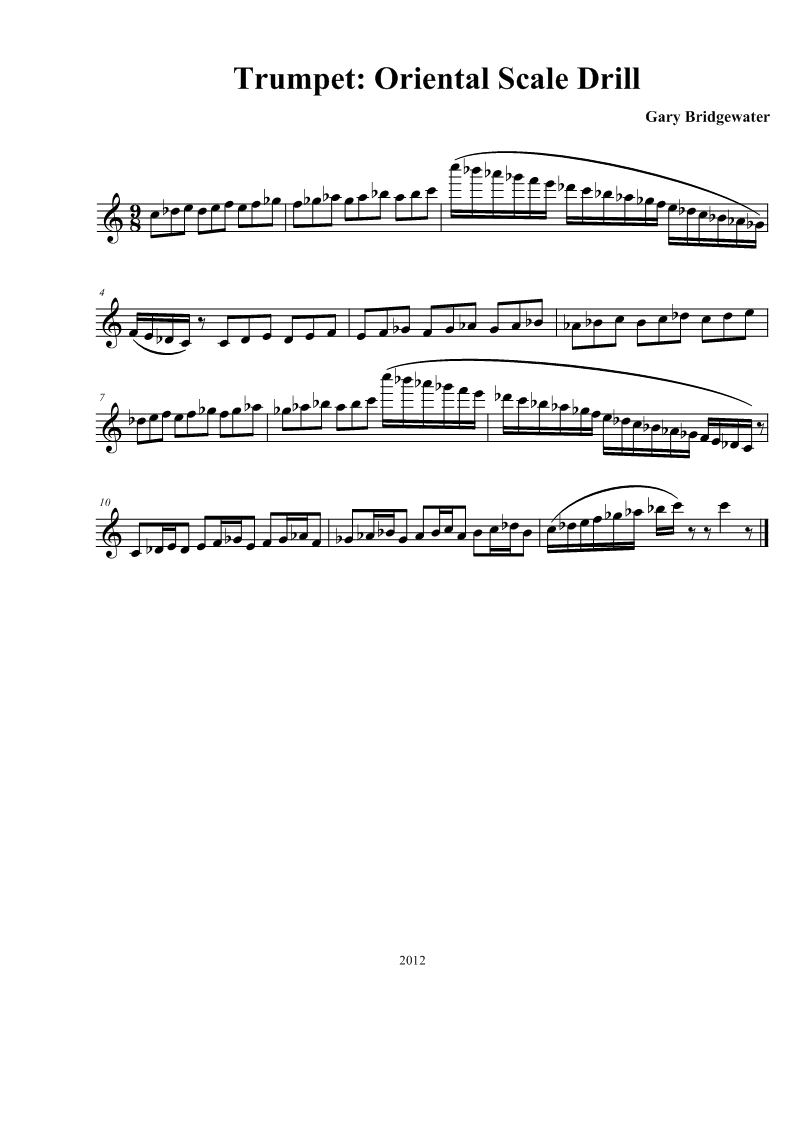 Trumpet: Trumpet: Oriental Scale Drill